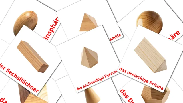 35 2D Shapes Flashcards in PDF | German Pictures
