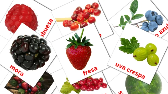 20 Tarjetas de Aprendizaje de Frutas GRATIS en PDF | Imágenes en Español