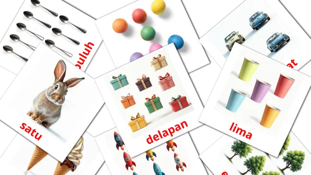 20 FREE Numbers (1-20) Flashcards | PDF | Indonesian Words