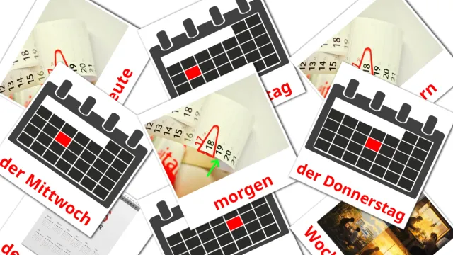 12 FREE Months of the Year Flashcards in 4 PDF formats | German Pictures