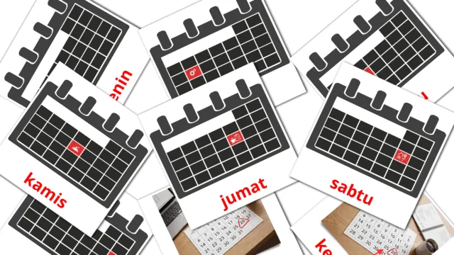 12 FREE Months of the Year Flashcards | PDF | Indonesian Words