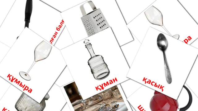 60 FREE Food Flashcards in Kazakh | Printable PDFs