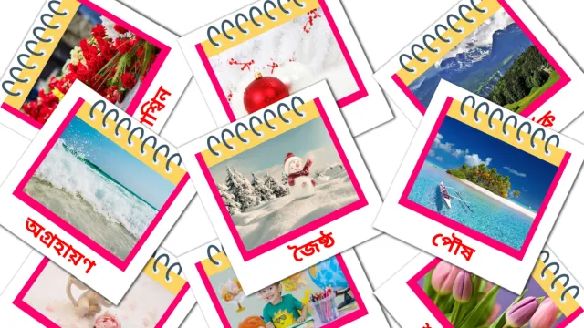 12 FREE Months of the Year Flashcards in 4 PDF formats | Afrikaans Pictures