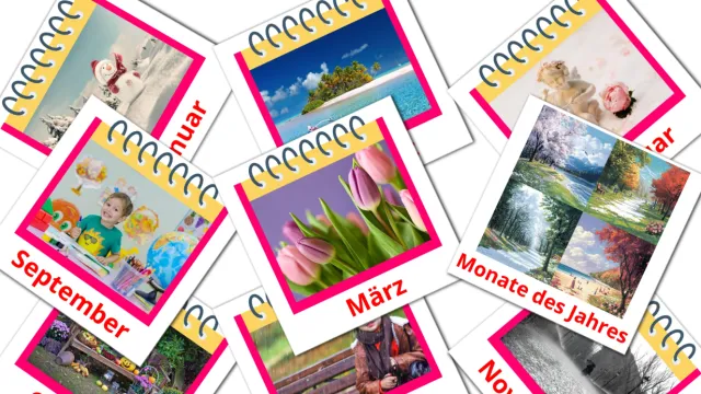 12 FREE Days of Week Flashcards in 4 PDF formats | German Pictures