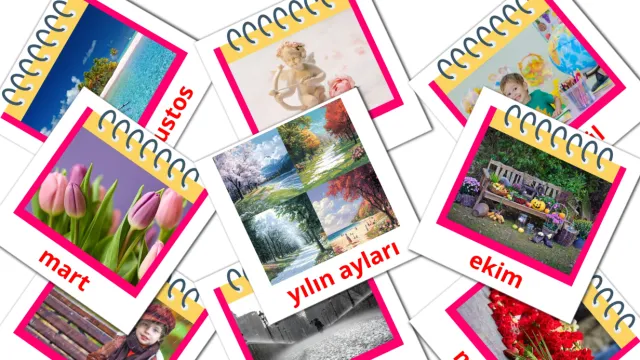 12 FREE Days of Week Flashcards in 4 PDF formats | Turkish Pictures