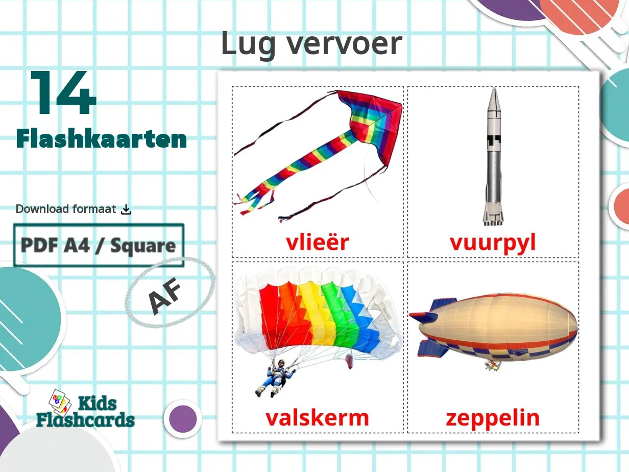 14 GRATIS Lucht Leerkaarten voor Kinderen in 4 PDF formaten | Afrikaans ...