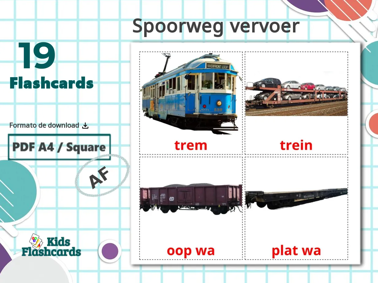 19 Cartões linguagem de Transporte Ferroviário GRÁTIS em 4 formatos PDF ...