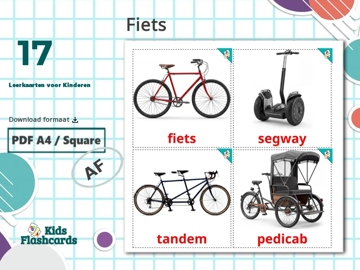 17 GRATIS Fietsentransport Leerkaarten voor Kinderen in 4 PDF formaten ...