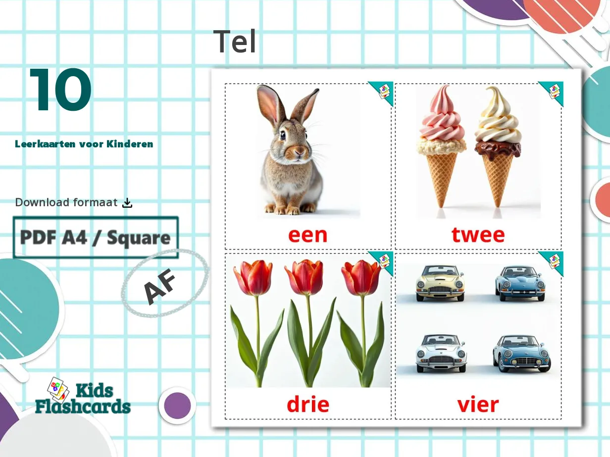 10 GRATIS Het tellen Leerkaarten voor Kinderen in 4 PDF formaten ...