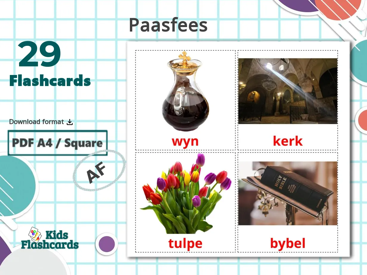 29 Printable Easter Flashcards in Afrikaans (Free PDF)