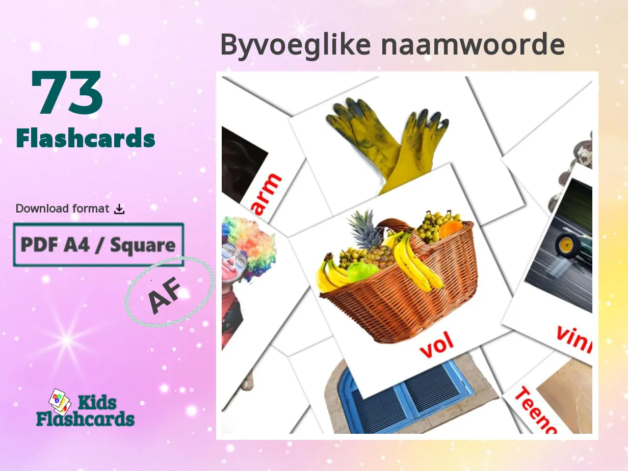 73 FREE Afrikaans Adjectives Flashcards | PDF