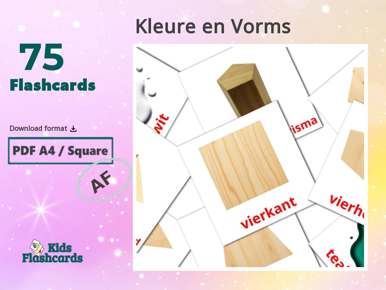 75 FREE Afrikaans Colors and shapes Flashcards | PDF