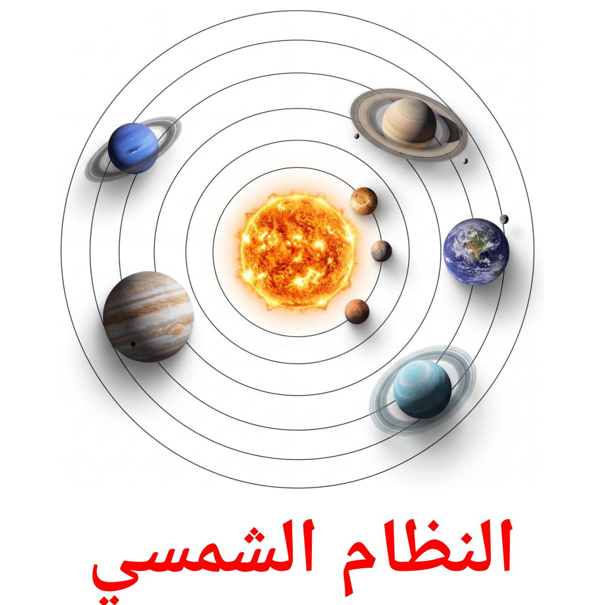 21 FREE Solar System Flashcards in 4 PDF formats | Arabic Pictures