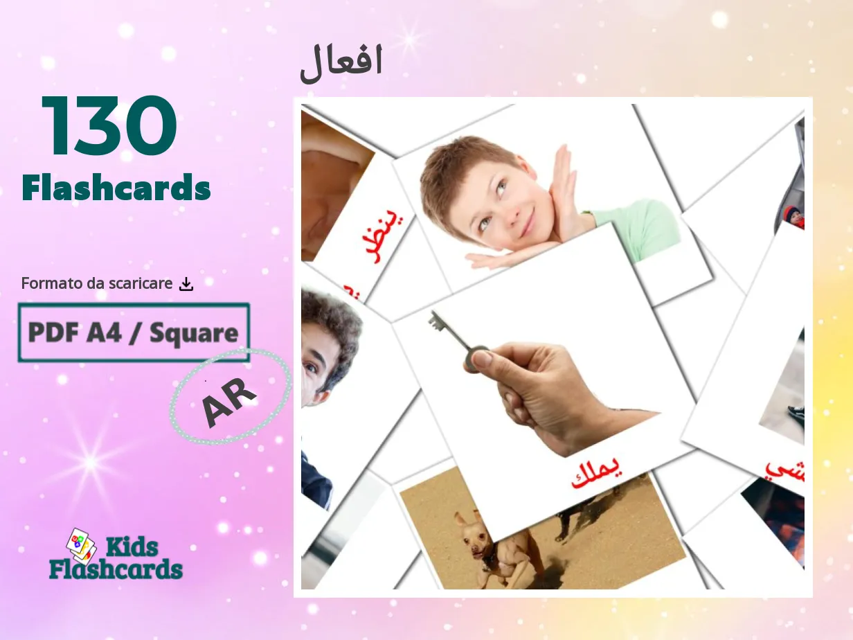 130 Flashcard GRATUITE sugli Verbi in Arabo | 4 PDF Stampabili
