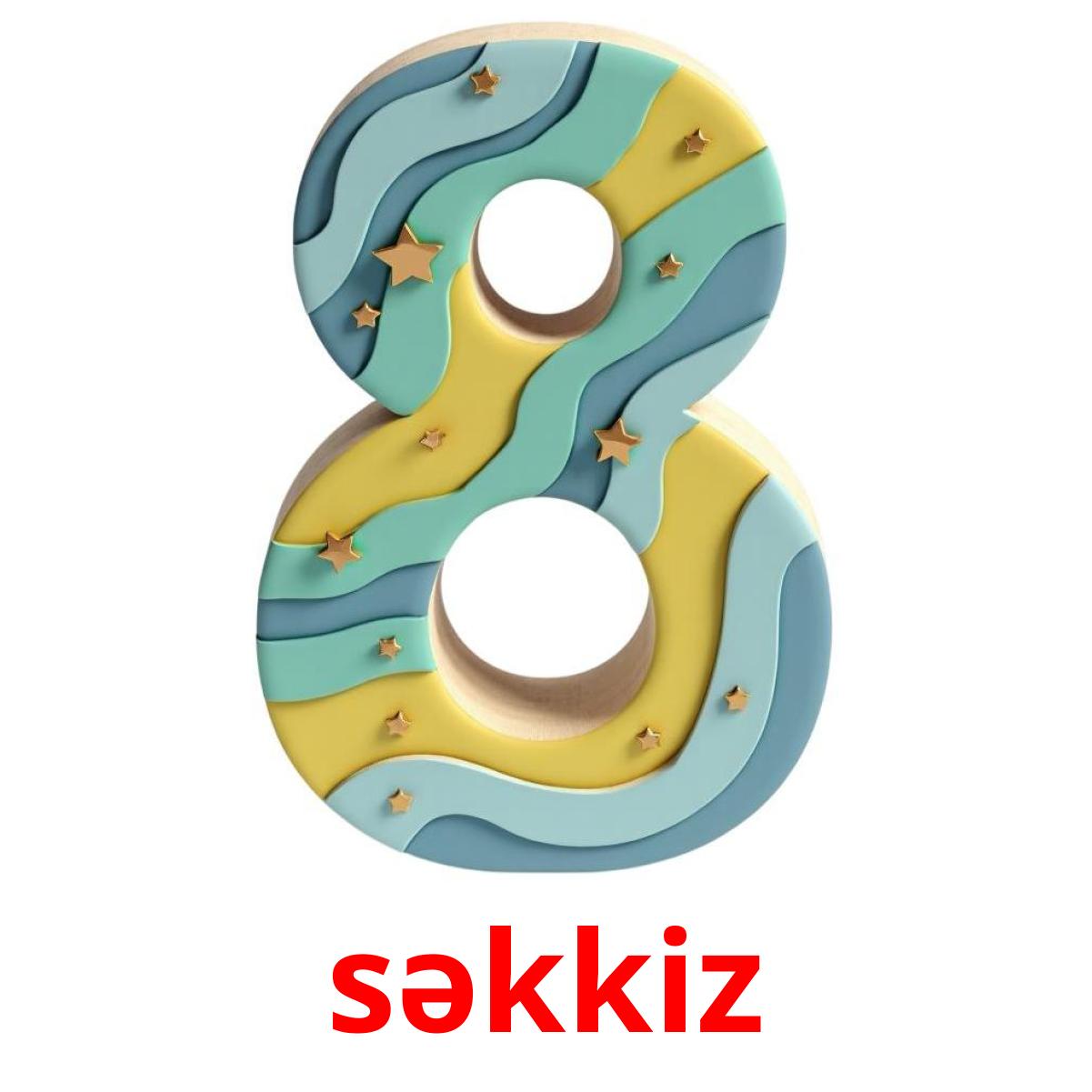 20 Printable Numbers (1-20) Flashcards in Azerbaijani (Free PDF)