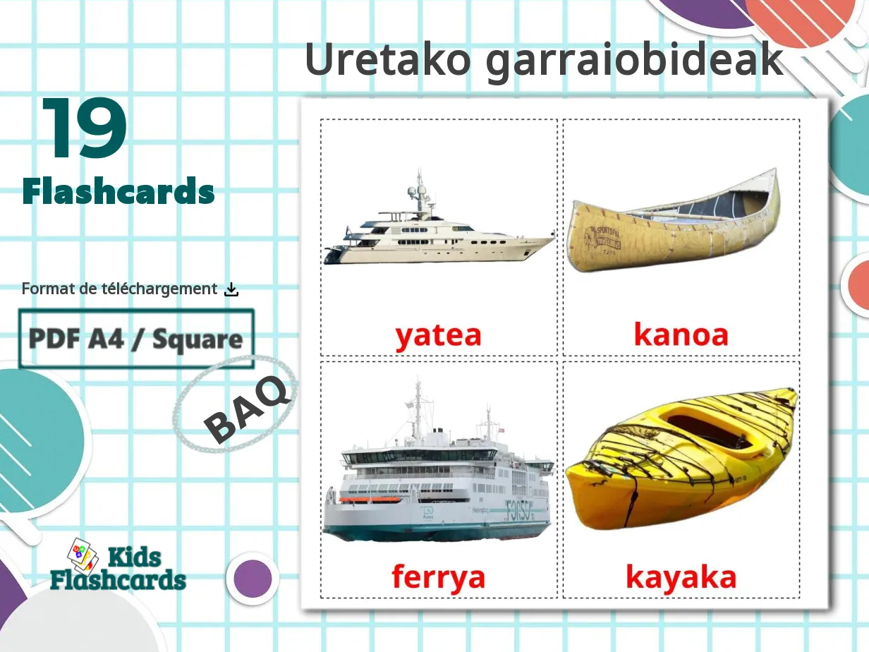 19 Cartes de Vocabulaire pour Enfants GRATUITES Véhicules Maritimes à ...