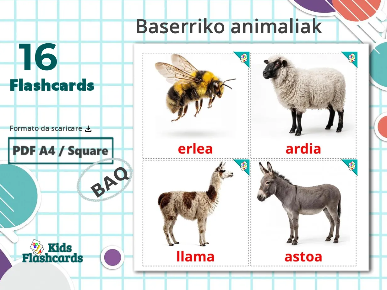 16 Flashcard GRATUITE sui Animali da fattoria in 4 Formati PDF ...