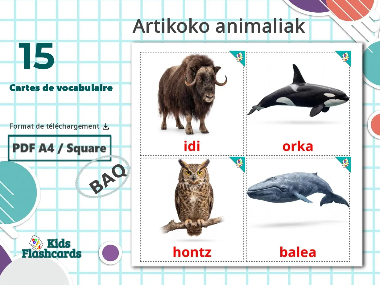 15 Cartes de Vocabulaire pour Enfants GRATUITES Les Animaux de l ...