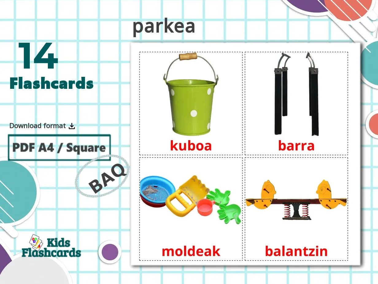 14 Printable Playground Flashcards in Basque (Free PDF)