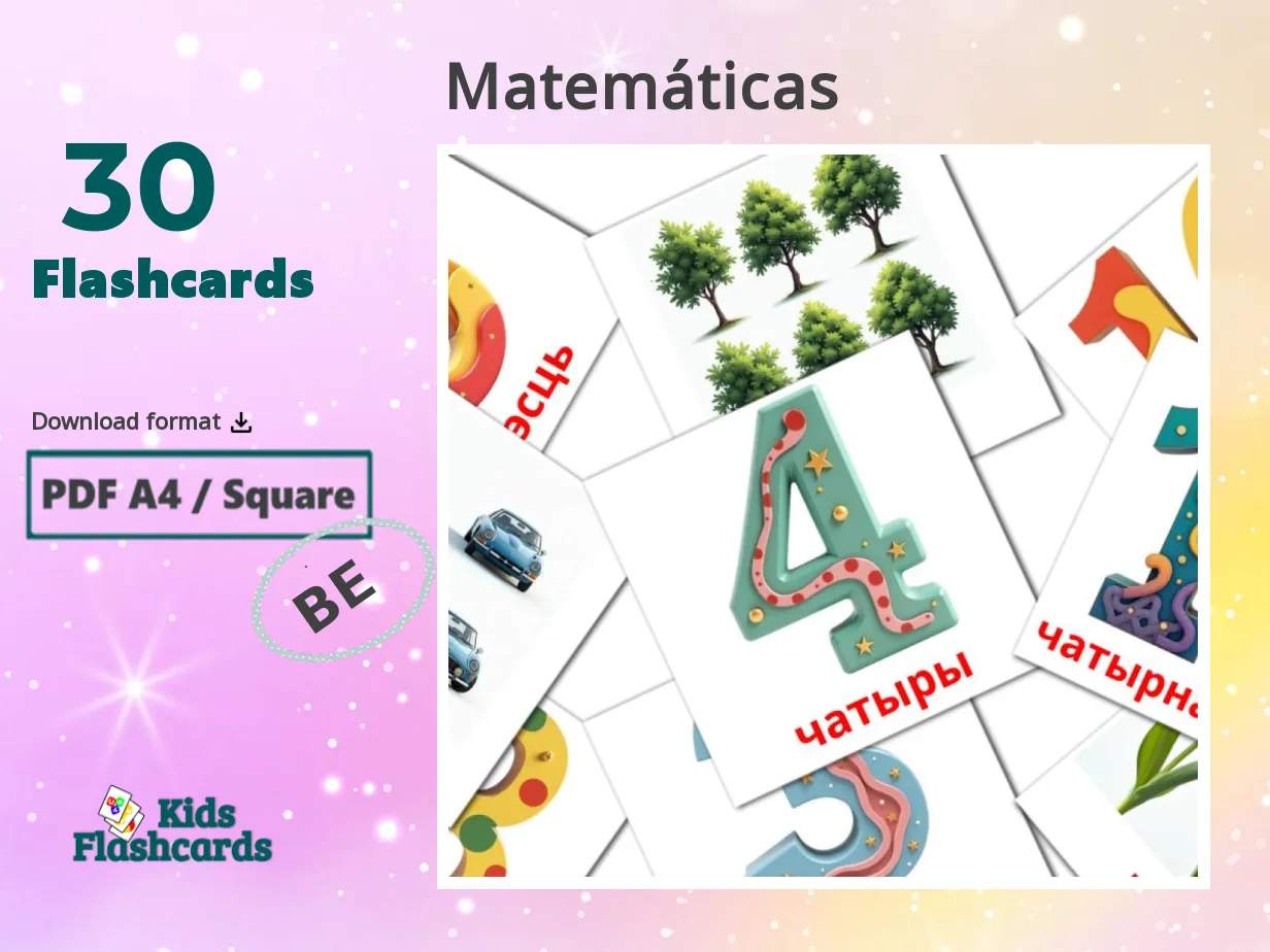30 FREE Belarusian Math Flashcards | PDF