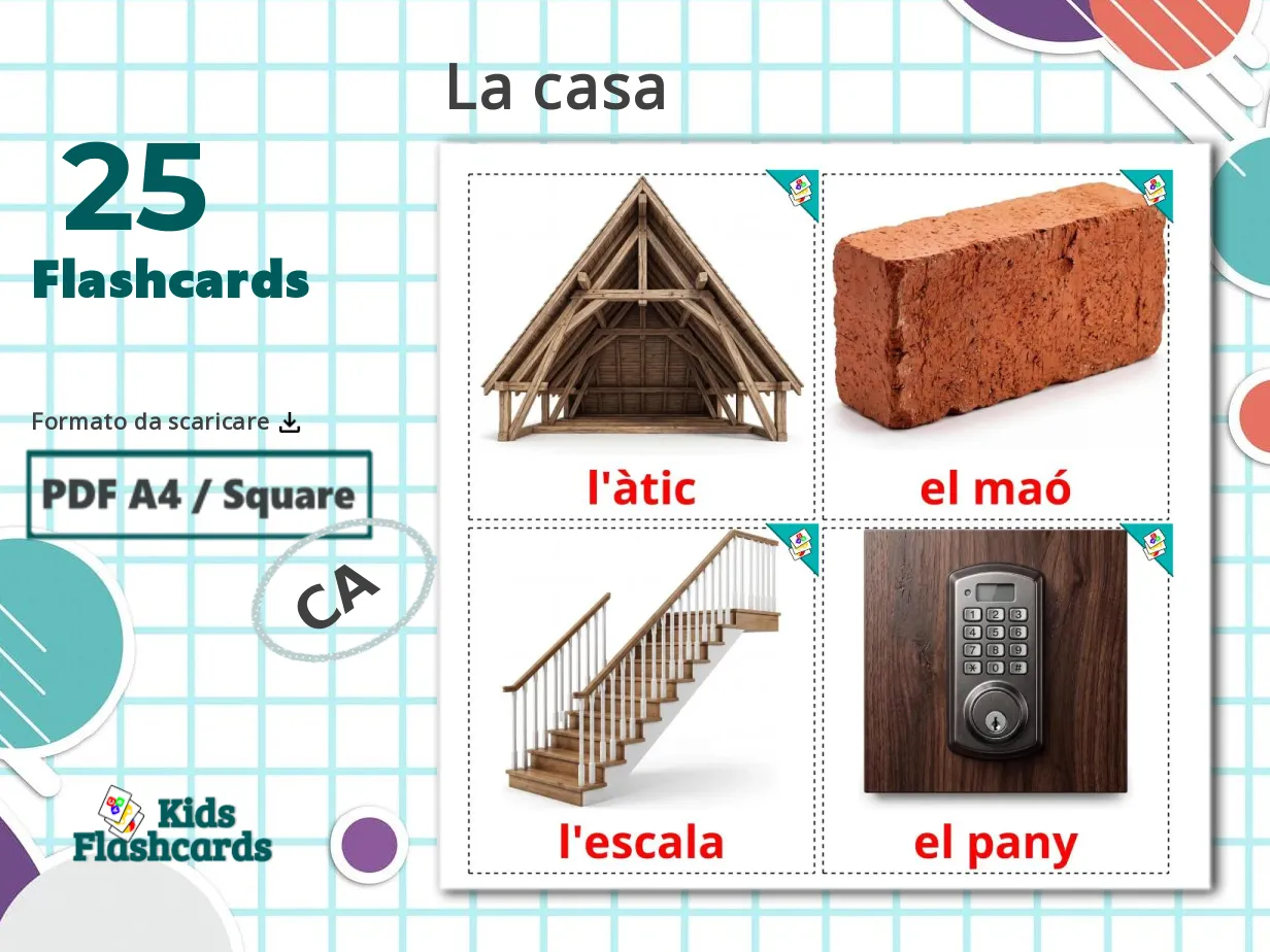25 Flashcard GRATUITE sui Casa in 4 Formati PDF | Immagini in Catalano