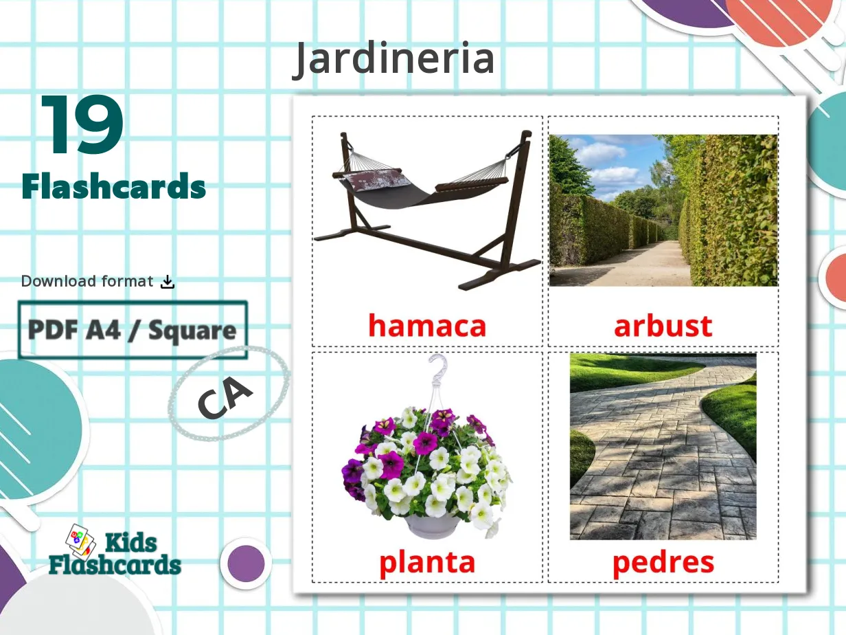 19 Printable Garden Flashcards in Catalan (Free PDF)