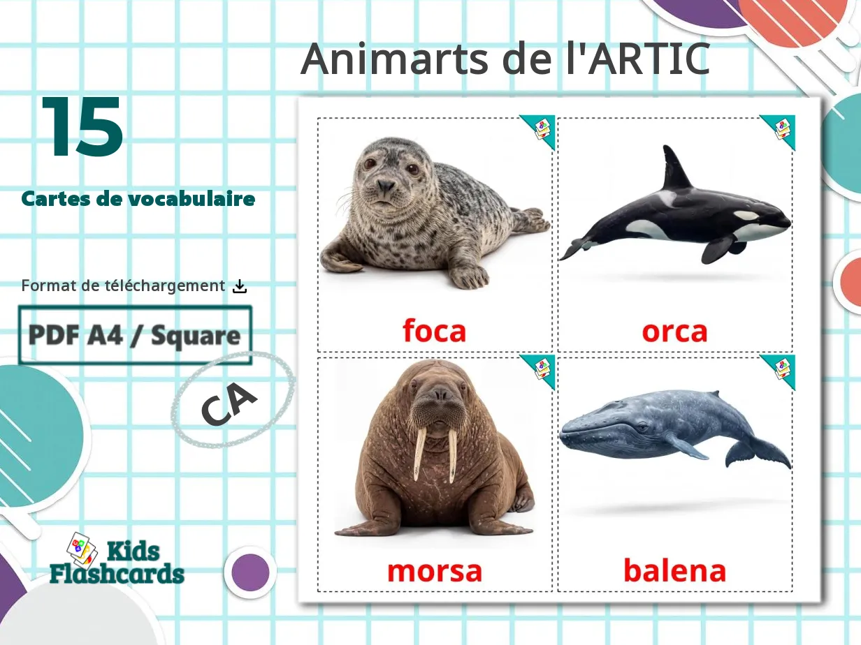 15 Cartes de Vocabulaire pour Enfants GRATUITES Les Animaux de l ...