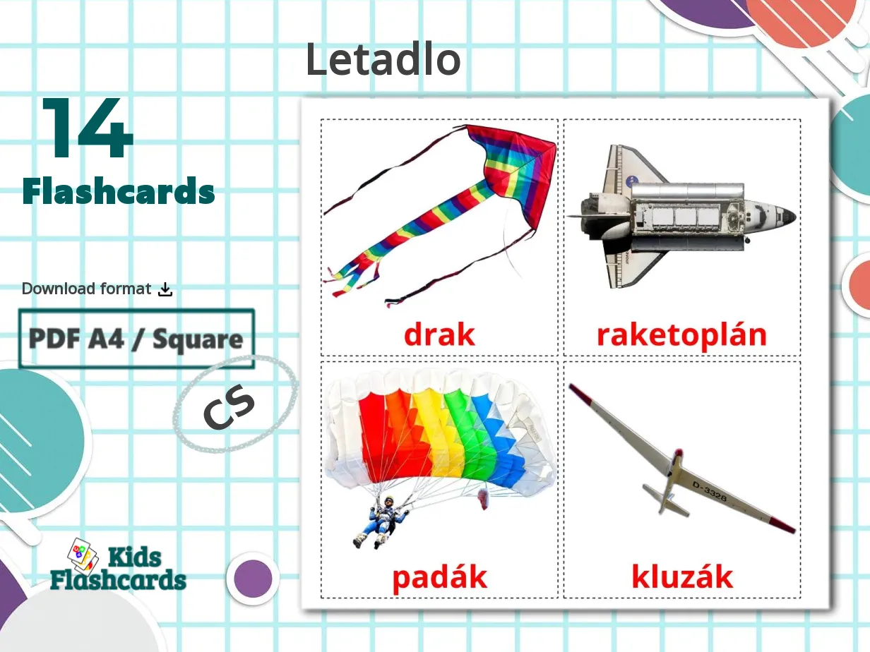 14 Printable Aircraft Flashcards in Czech (Free PDF)