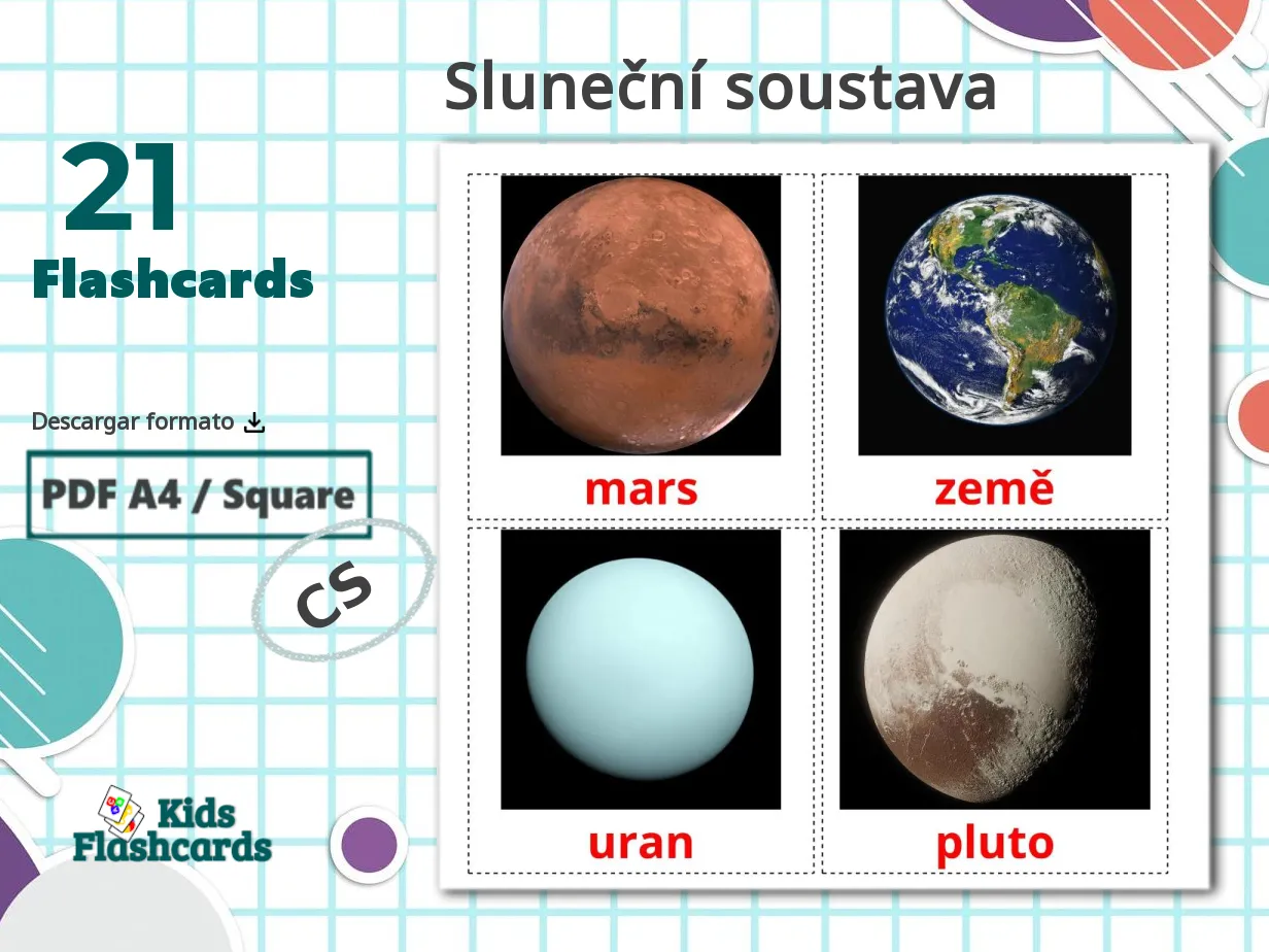 21 Tarjetas de Aprendizaje de Sistema solar GRATIS en PDF | Imágenes en ...