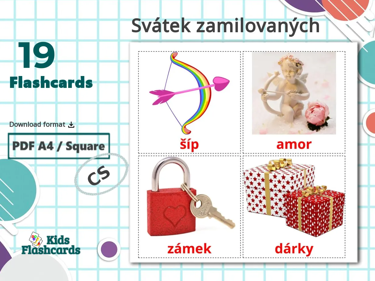 19 Printable Valentine's Day Flashcards in Czech (Free PDF)