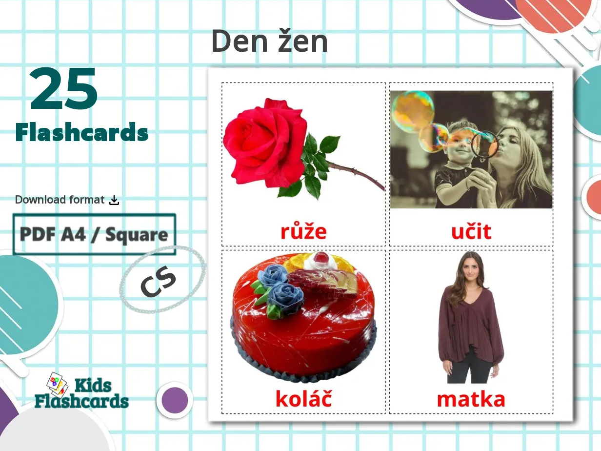 25 FREE Mother's day Flashcards | PDF | Czech Words