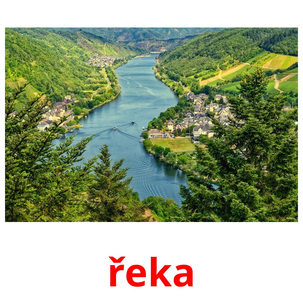 30 Printable Bodies of Water Flashcards in Czech (Free PDF)