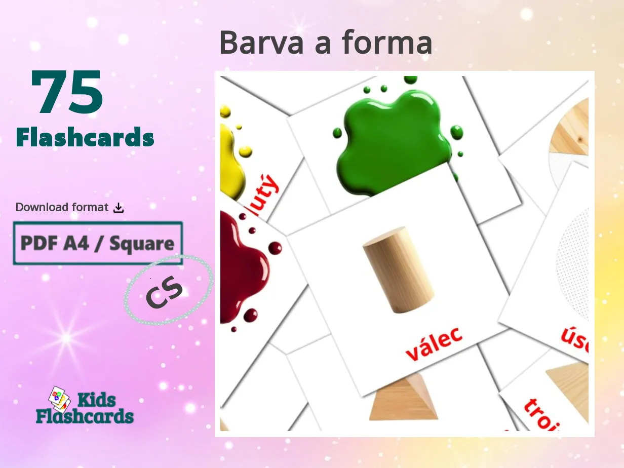 75 FREE Czech Colors and shapes Flashcards | PDF