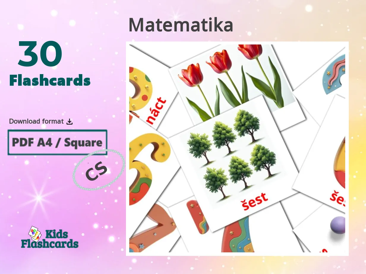 30 FREE Czech Math Flashcards | PDF