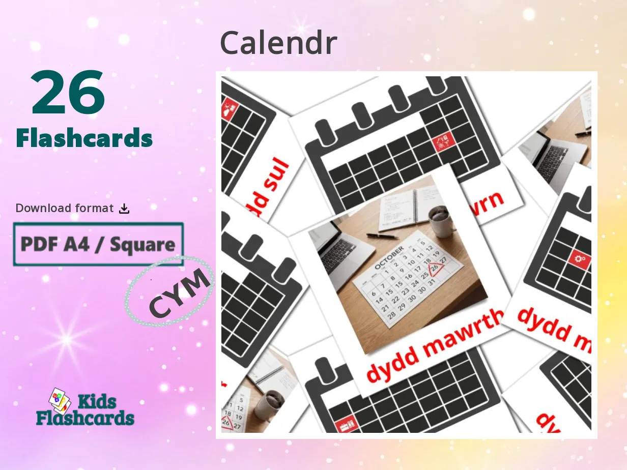 13 FREE Welsh Calendar Flashcards | PDF