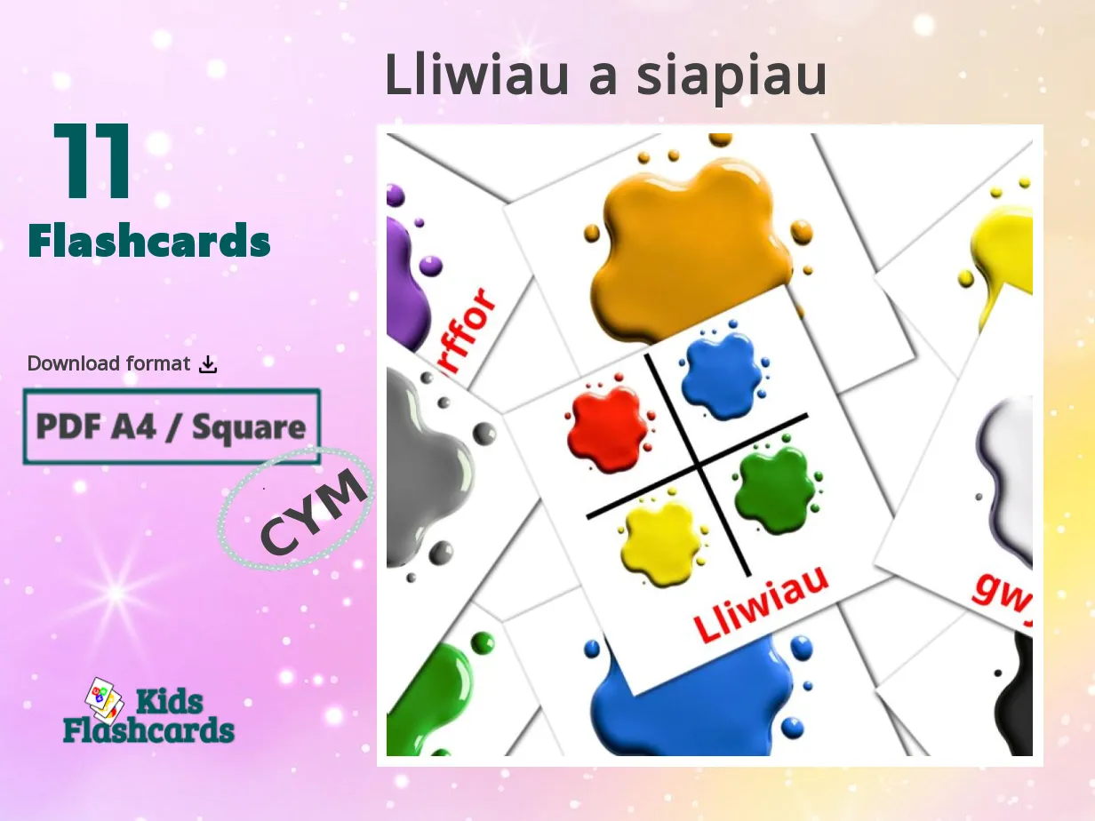 11 FREE Welsh Colors and shapes Flashcards | PDF