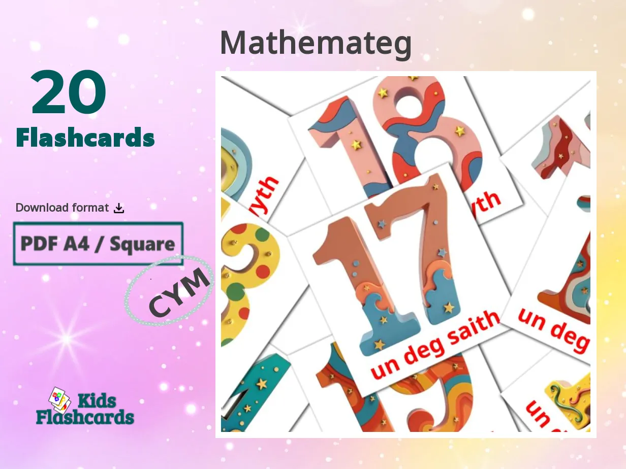 20 FREE Welsh Math Flashcards | PDF