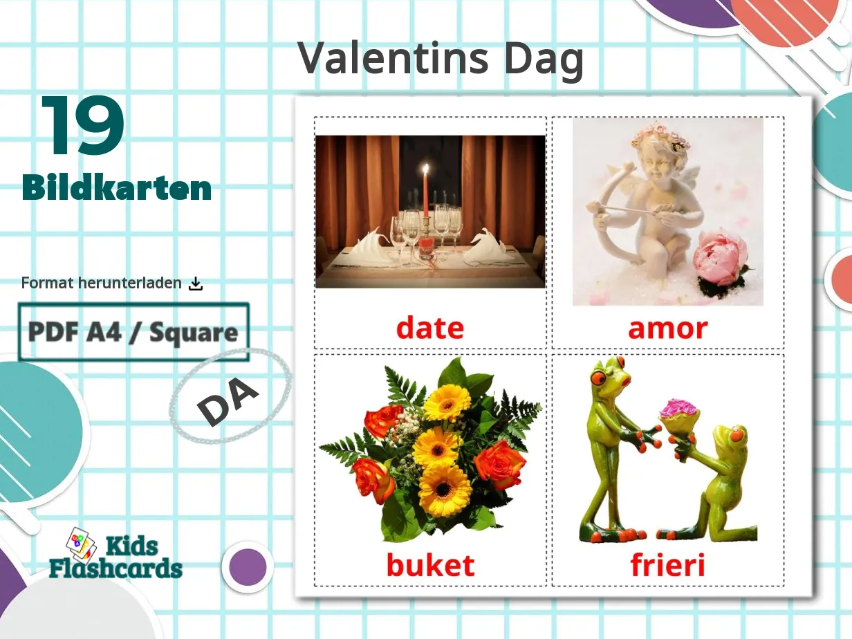 19 Valentinstag Bildkarten in PDF | Dansk Bilder