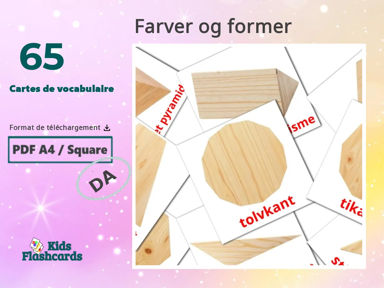 65 Cartes de vocabulaire Les Formes et Les Couleurs GRATUITES à ...