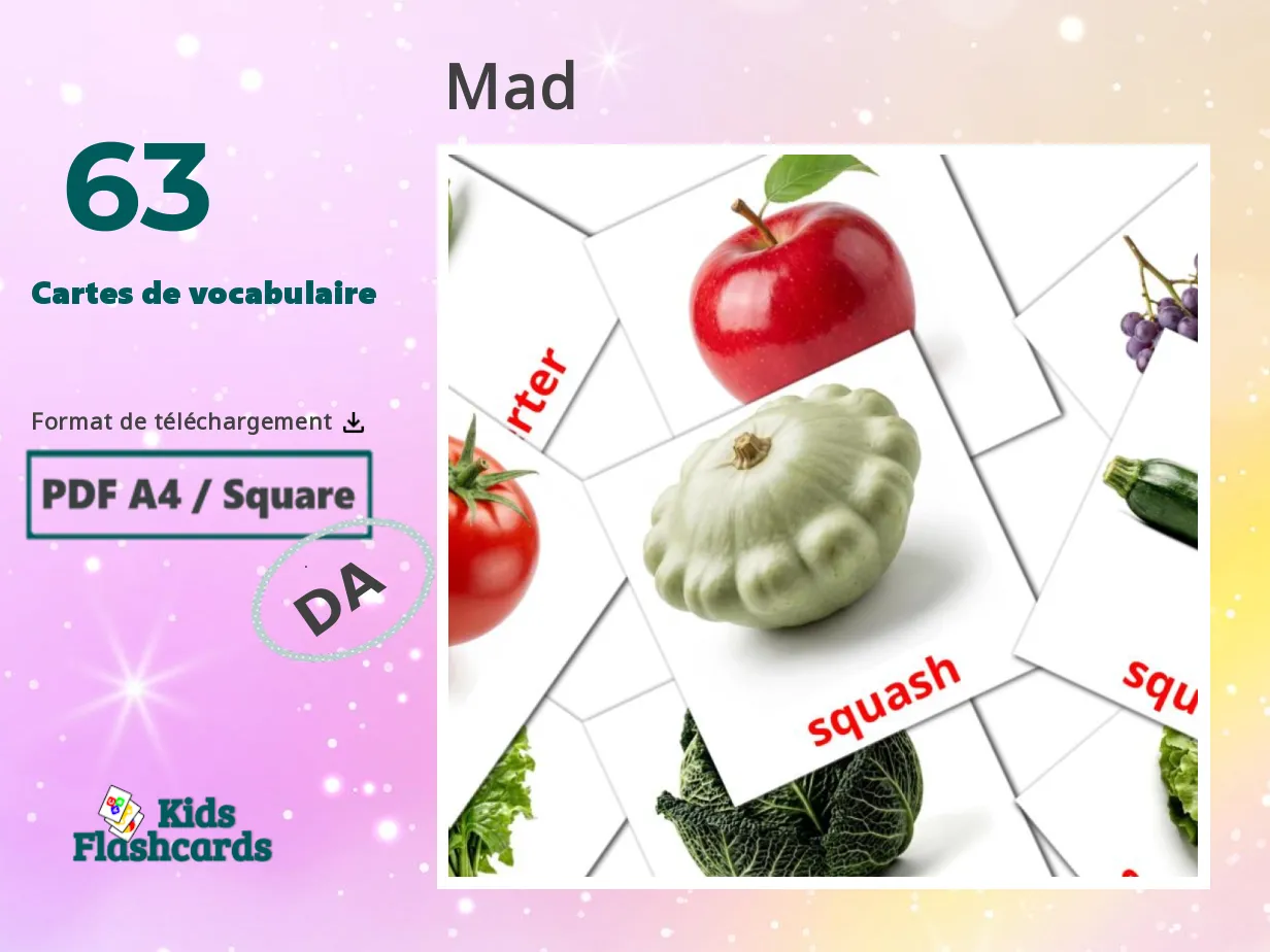 63 Cartes de vocabulaire Nourriture GRATUITES à imprimer | PDF ...