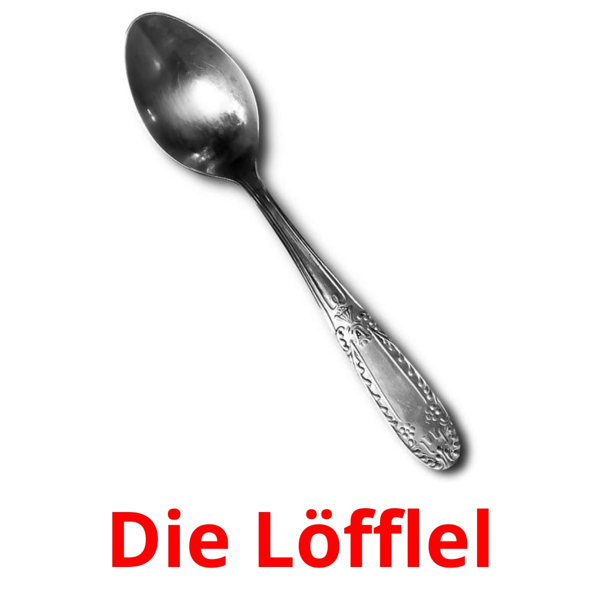 26 Printable Crockery and cutlery Flashcards in German (Free PDF)