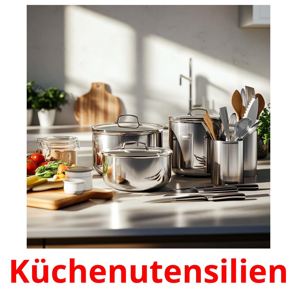 31 Printable Kitchenware Flashcards in German (Free PDF)