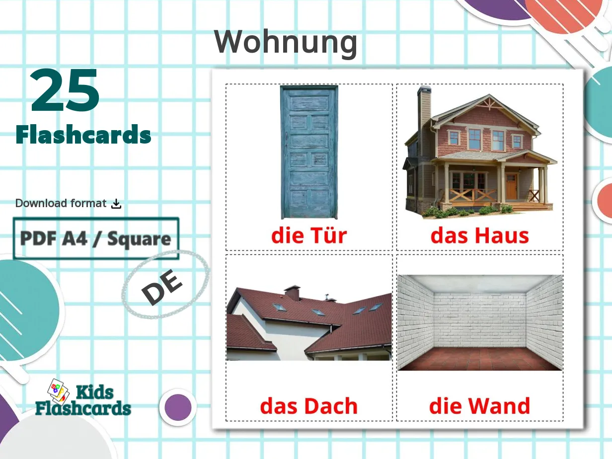 25 Printable House Flashcards in German (Free PDF)