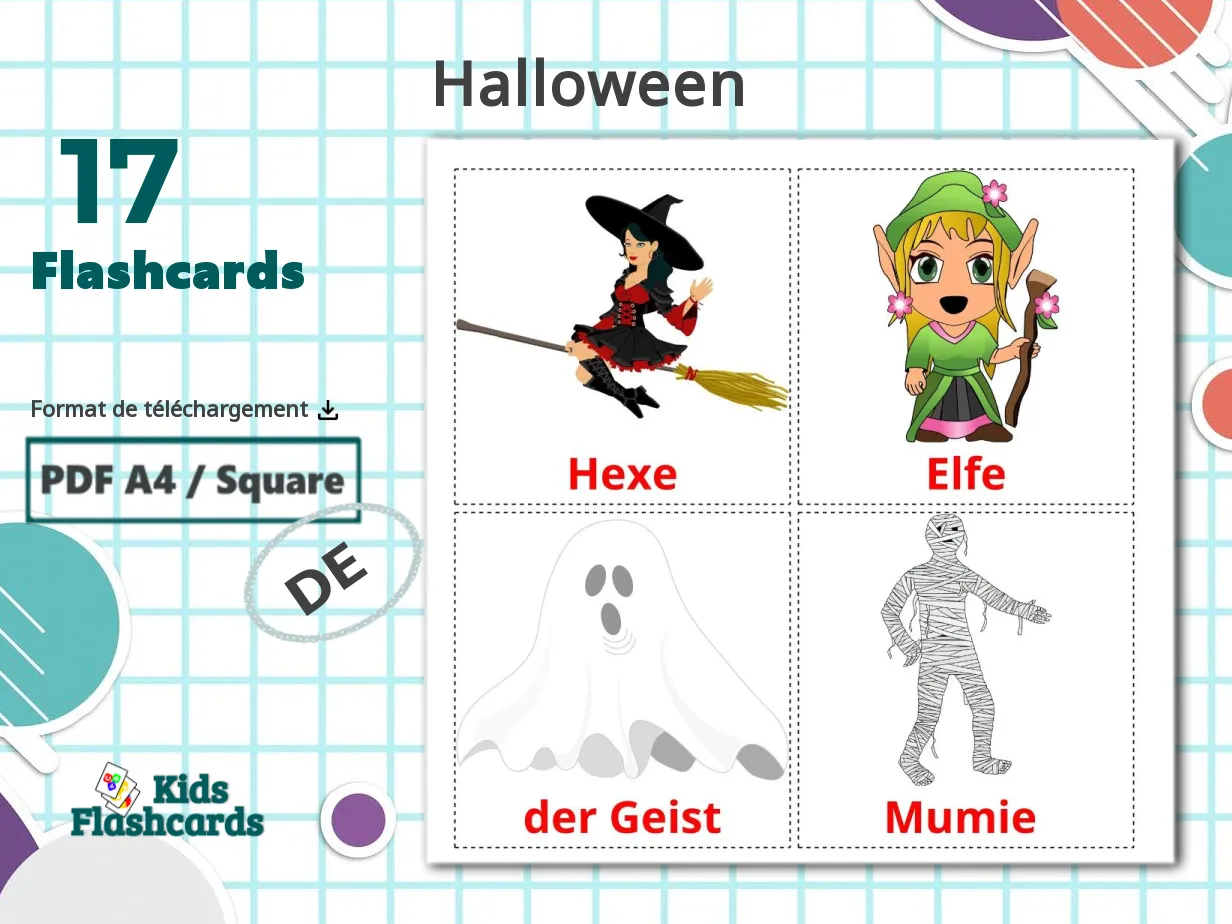 17 Cartes de Vocabulaire pour Enfants GRATUITES Halloween à Imprimer en ...