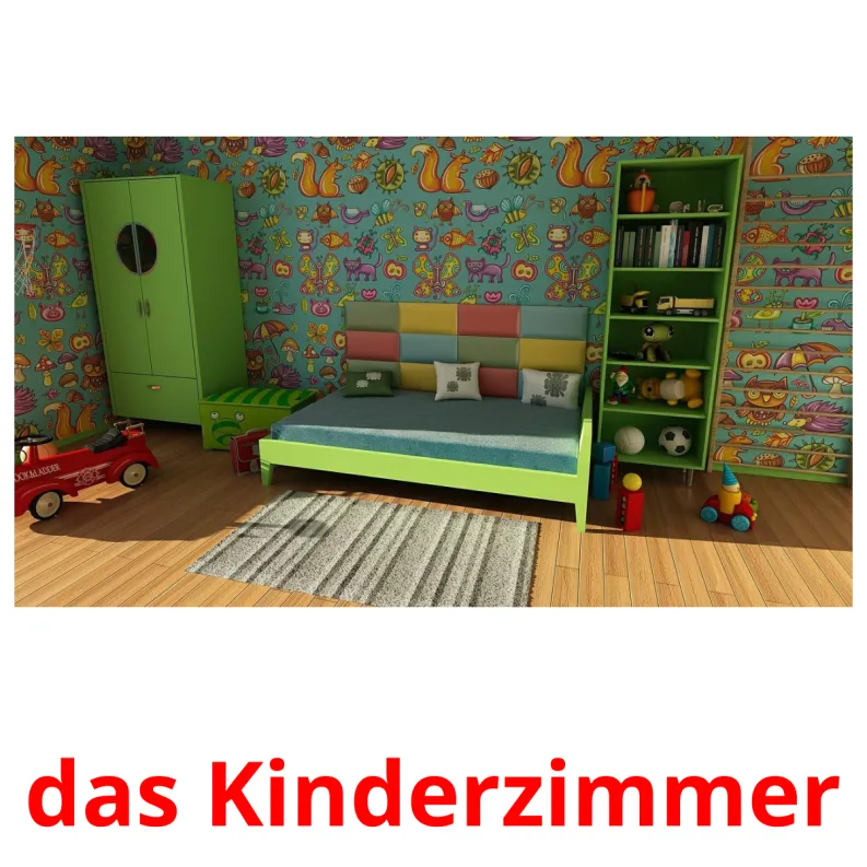 17 FREE Rooms Flashcards in 4 PDF formats | German Pictures