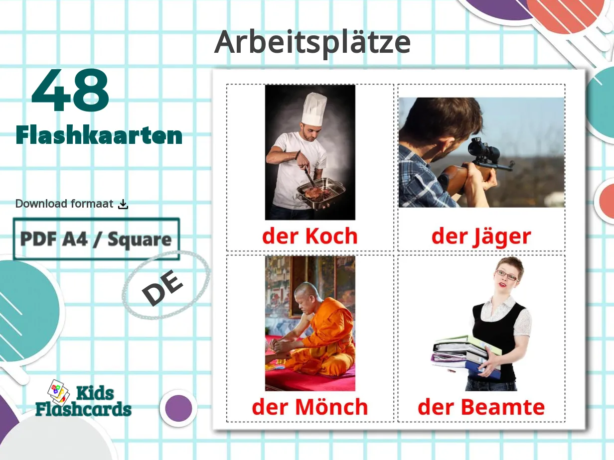 48 GRATIS Banen en beroepen Leerkaarten voor Kinderen in 4 PDF formaten ...