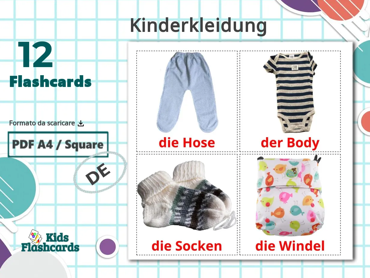 12 Flashcard GRATUITE sui Vistiti da bambino in 4 Formati PDF ...