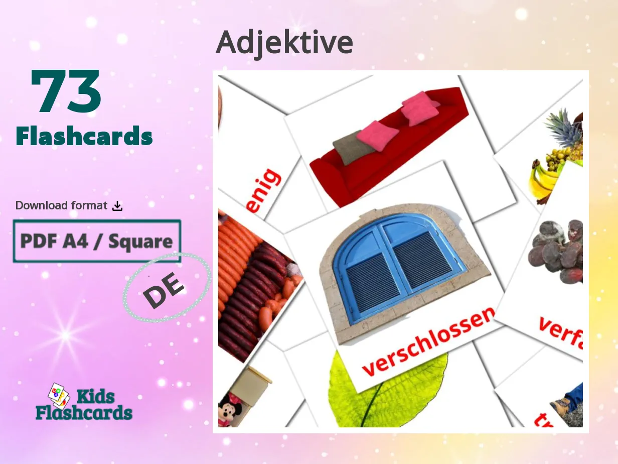 73 FREE German Adjectives Flashcards | PDF