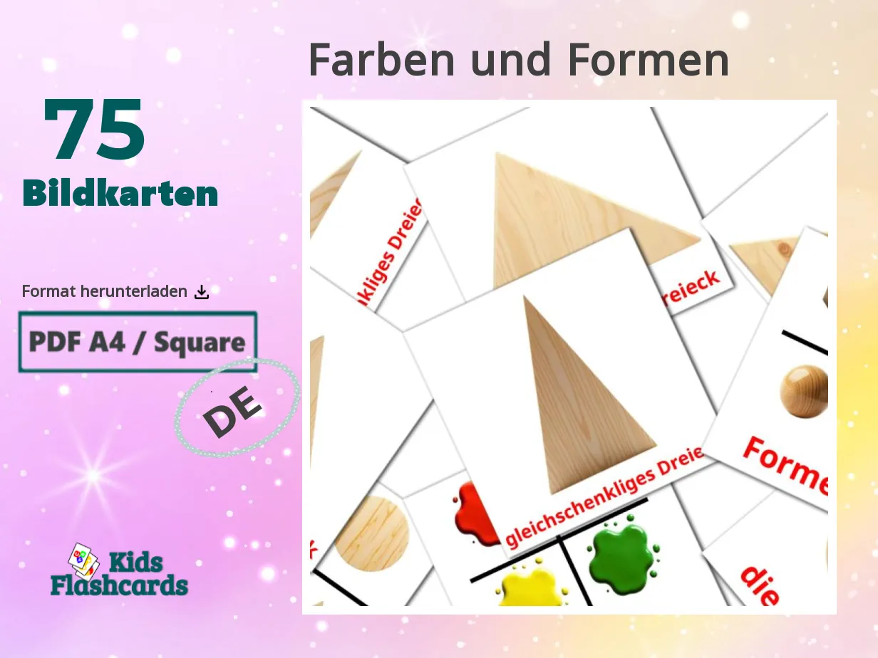 75 Farben und Formen Bildkarten auf Deutsch | KOSTENLOSE druckbare PDFs