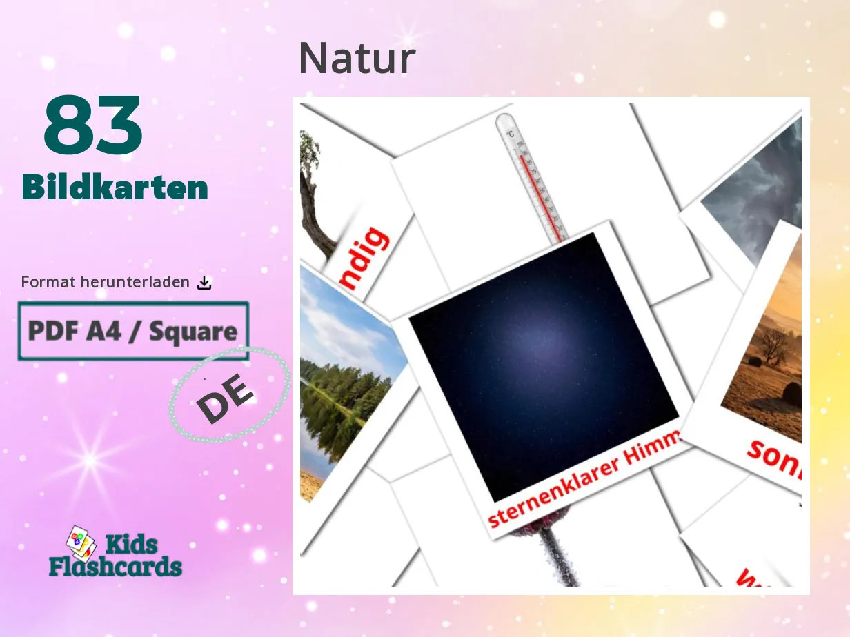 83 Natur Bildkarten auf Deutsch | KOSTENLOSE druckbare PDFs